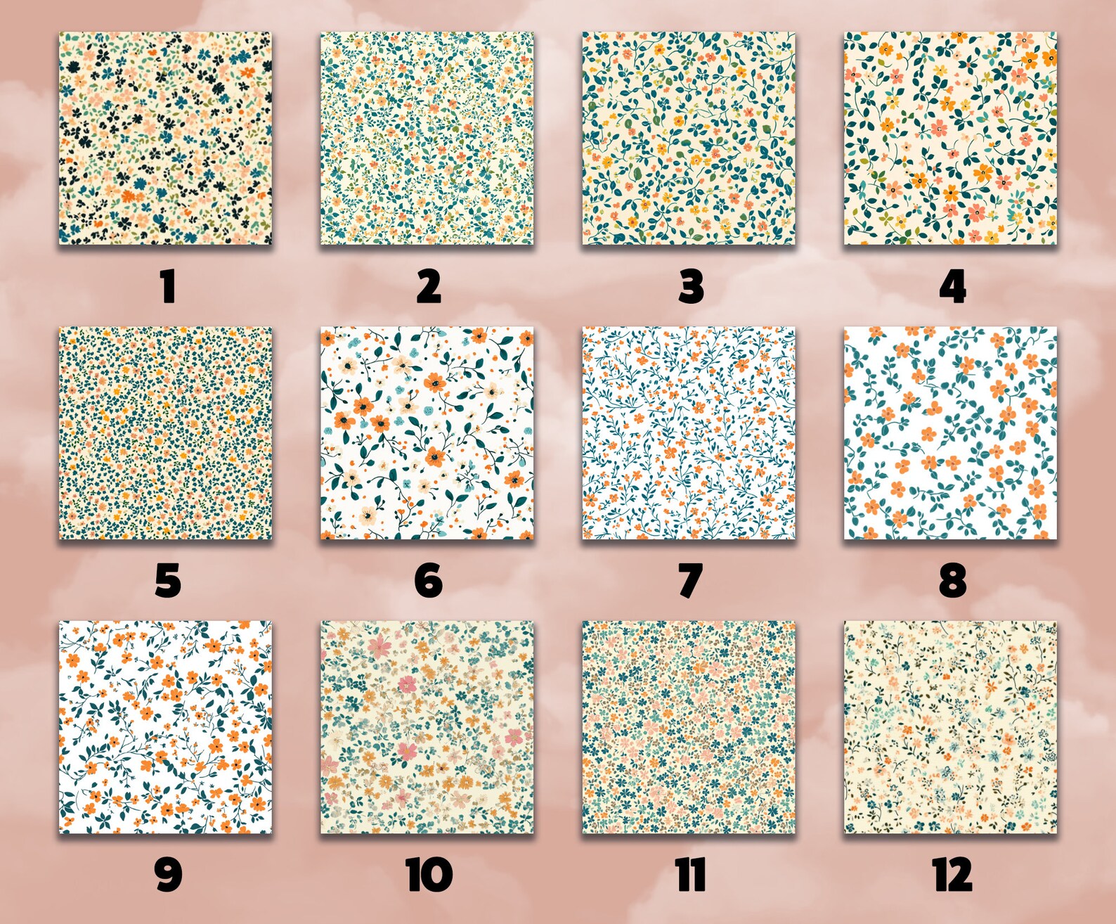 Little Dainty Flower Seamless Digital Paper Flower Tile Pattern for ...