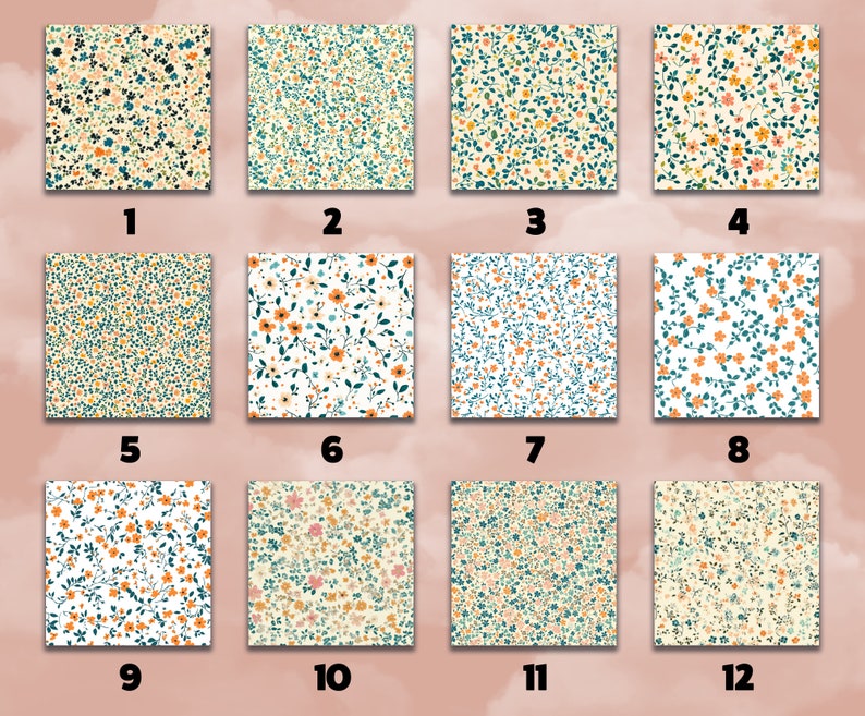 Little Dainty Flower Seamless Digital Paper Flower Tile Pattern for ...