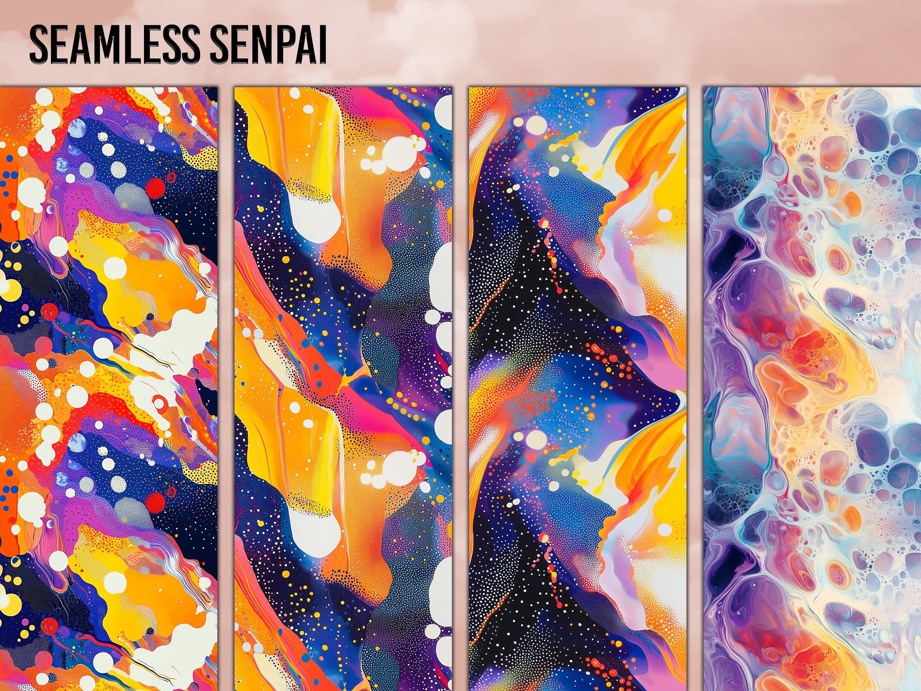 Abstract Paint Digital Paper: Rainbow Brush Stroke Seamless Patterns ...