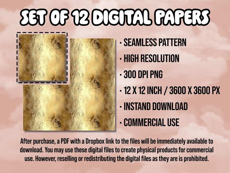 Gold Foil Texture: 12 Shimmering Seamless Patterns (digital Paper) - Etsy