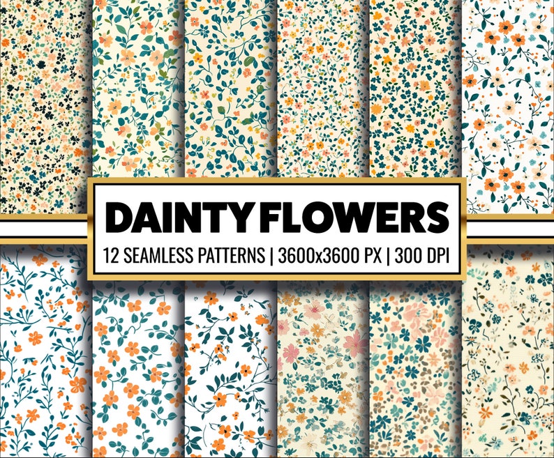 Little Dainty Flower Seamless Digital Paper Flower Tile Pattern for ...
