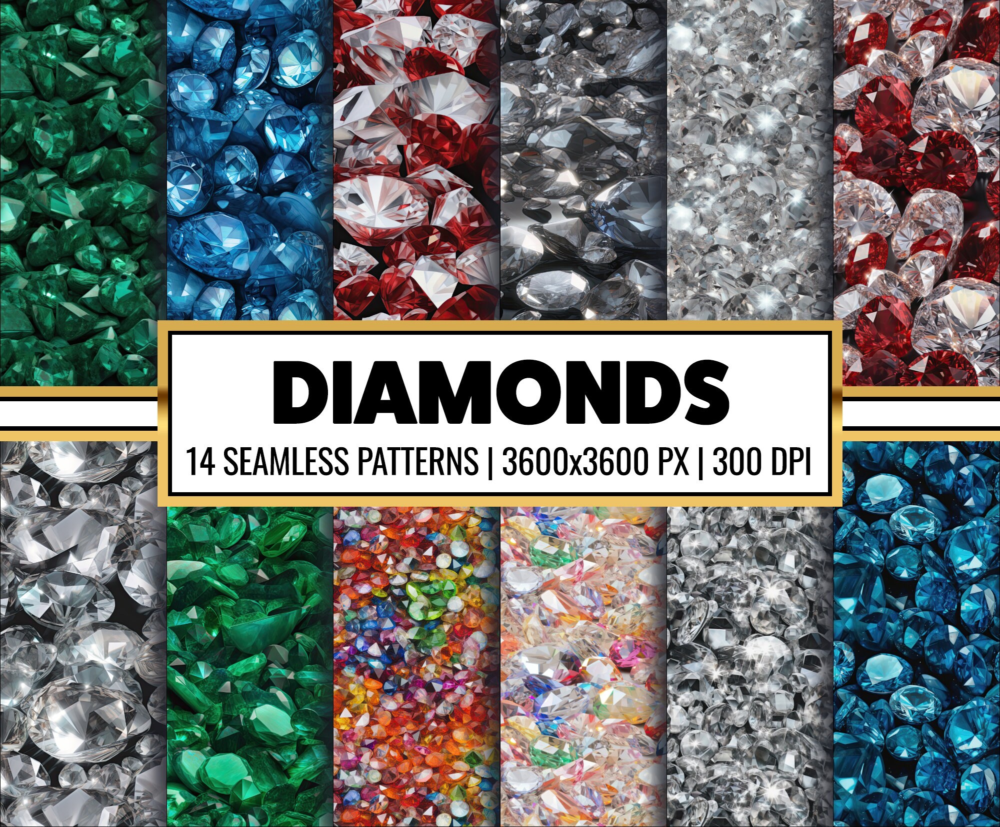 Diamond Digital Paper, Seamless Glam Diamond Sequin Textures With ...