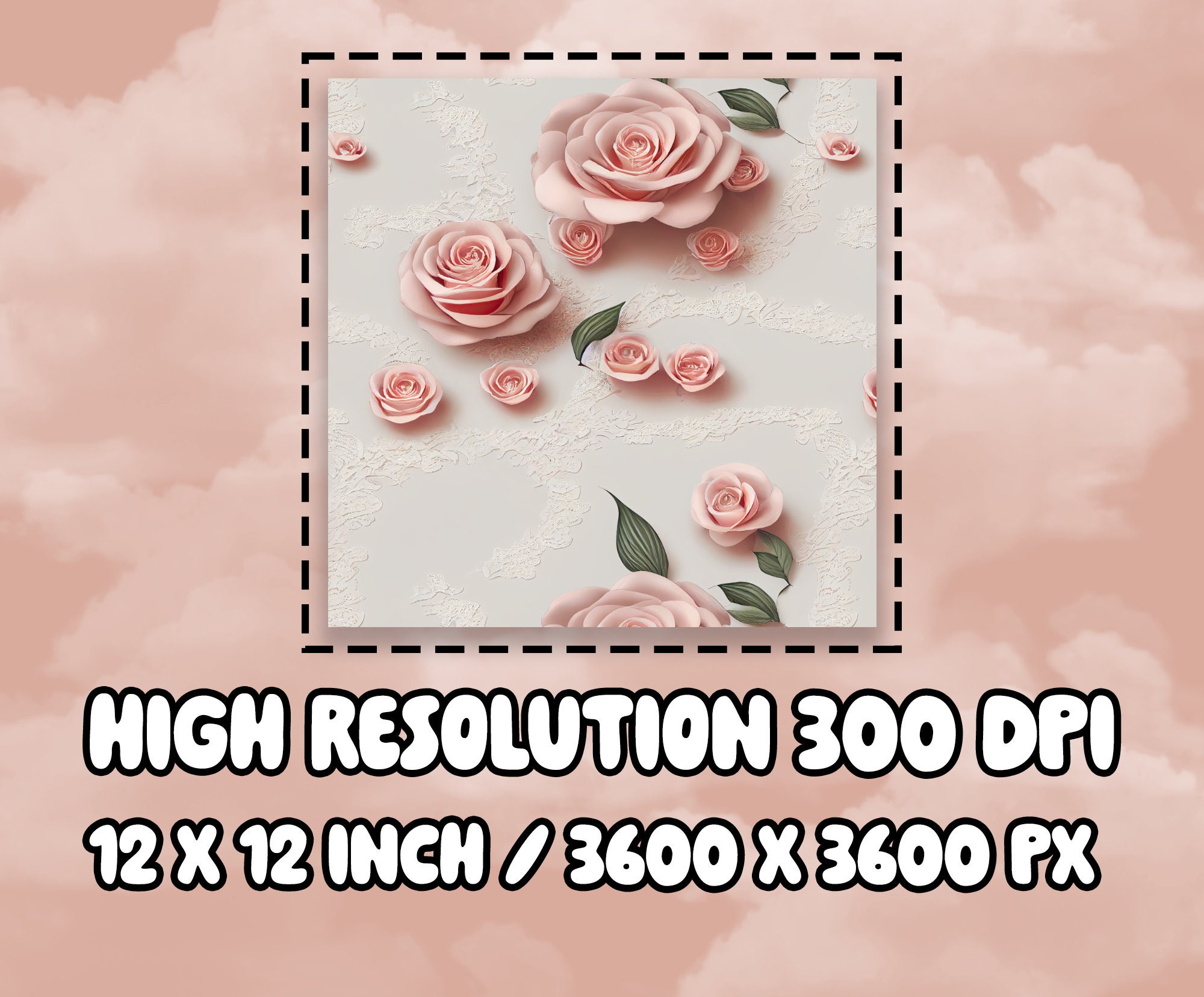 Floral Pink Digital Paper Pack Rose Seamless Pattern White Flower ...