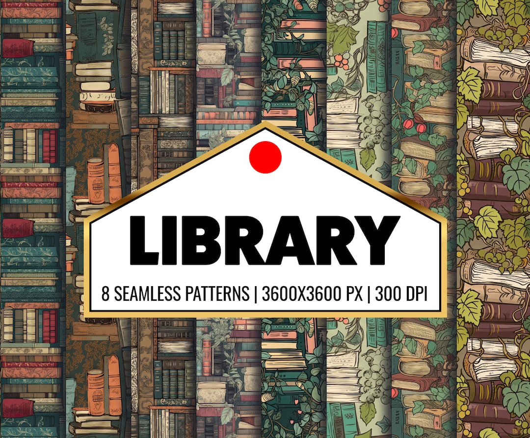 Library Books Digital Paper, Texture Backgrounds Printable Scrapbook ...