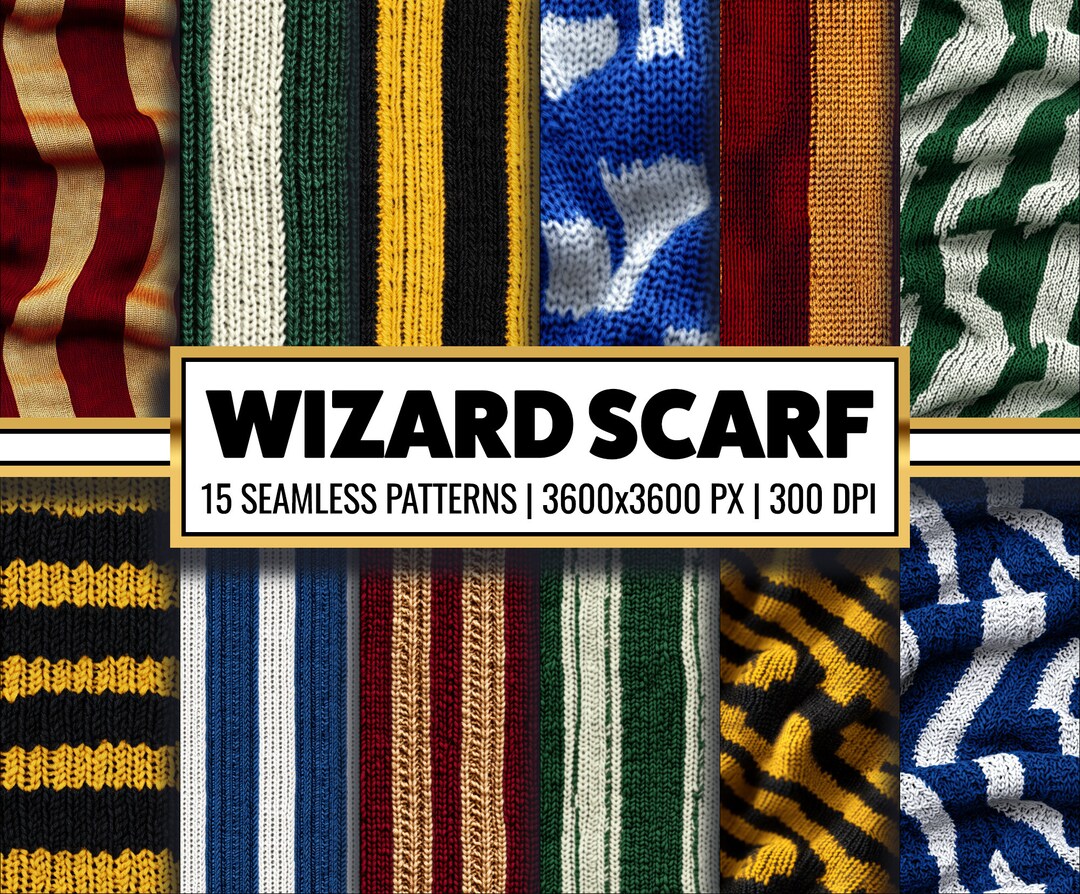 Wizard Scarf Digital Paper: Fabric Scrapbook Pages (digital Download ...
