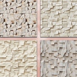 Seamless White Stone Wall Digital Paper Stone Texture Pattern Rock ...