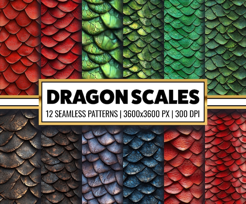 Dragon Scale Digital Paper Dragon Hide Seamless Pattern Rugged Dragon ...