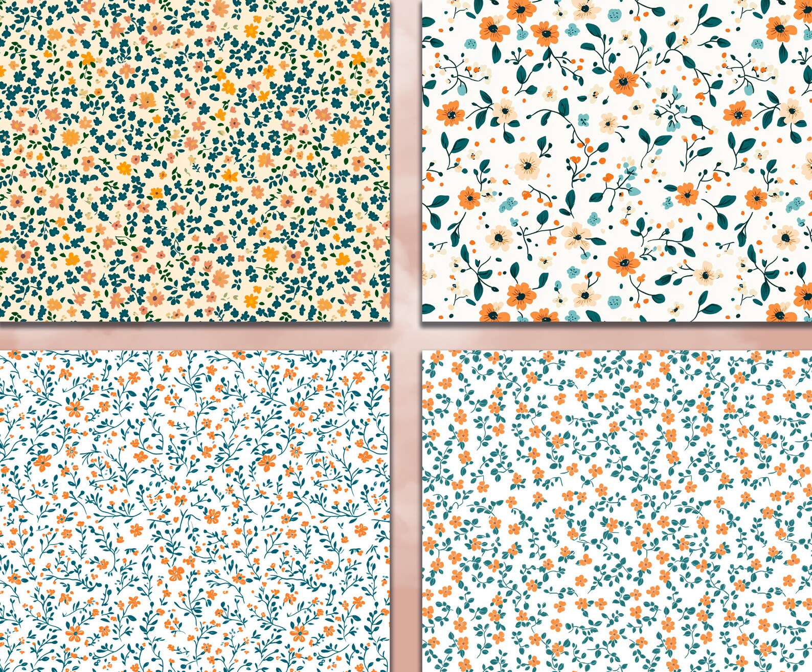 Little Dainty Flower Seamless Digital Paper Flower Tile Pattern for ...