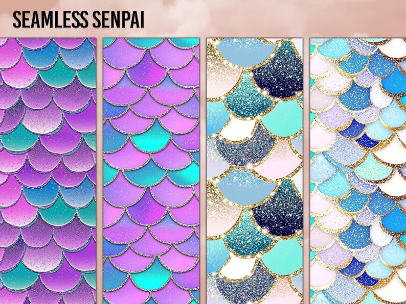 Mermaid Scales Digital Paper Mermaid Seamless Pattern Pastel Summer ...