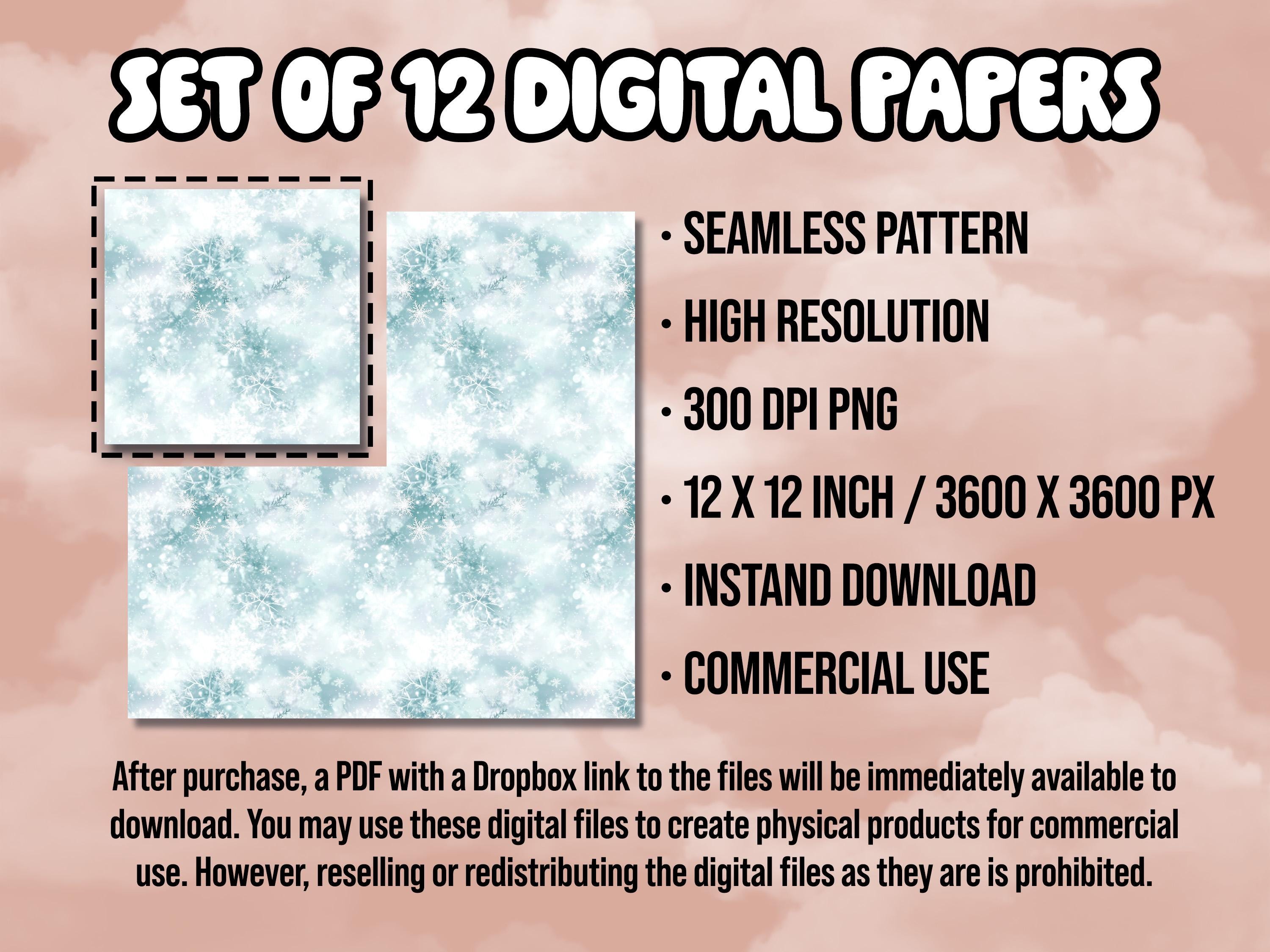 Winter Wonderland Digital Paper: Snowflake Snow Background (digital ...