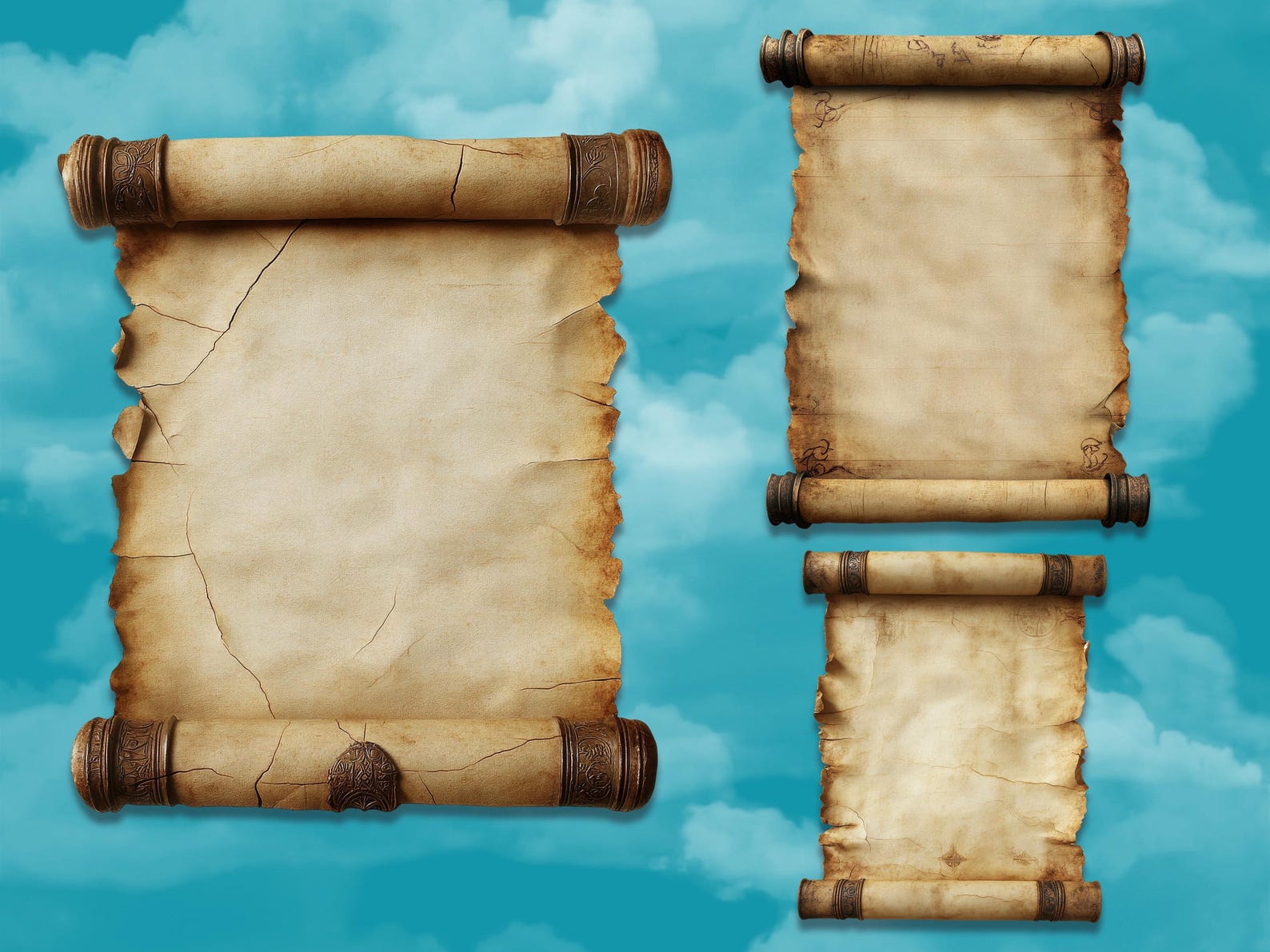 Medieval Scroll Clip Art Scroll Digital Paper Vintage Scroll Printable ...