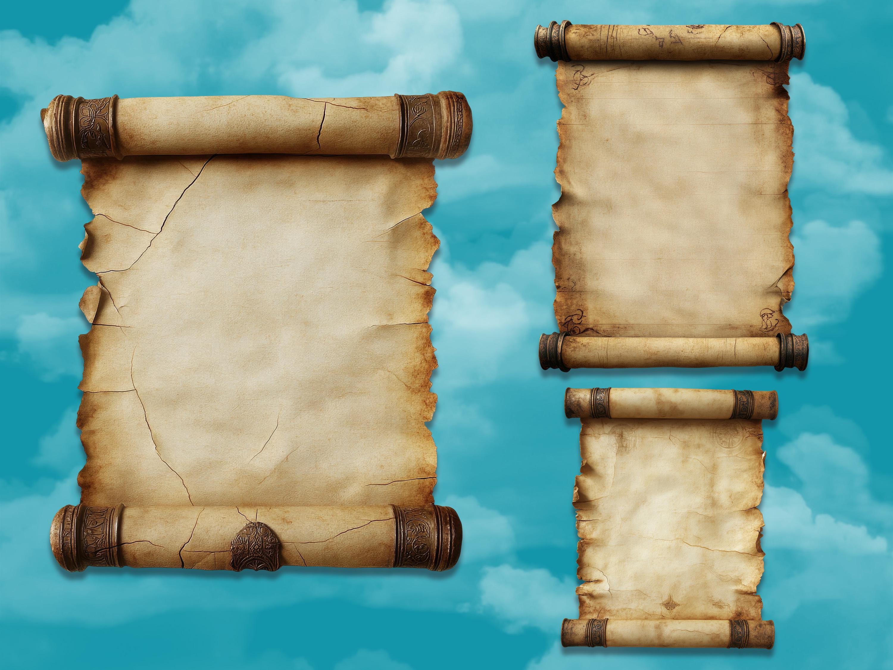 Medieval Scroll Clip Art Scroll Digital Paper Vintage Scroll Printable ...