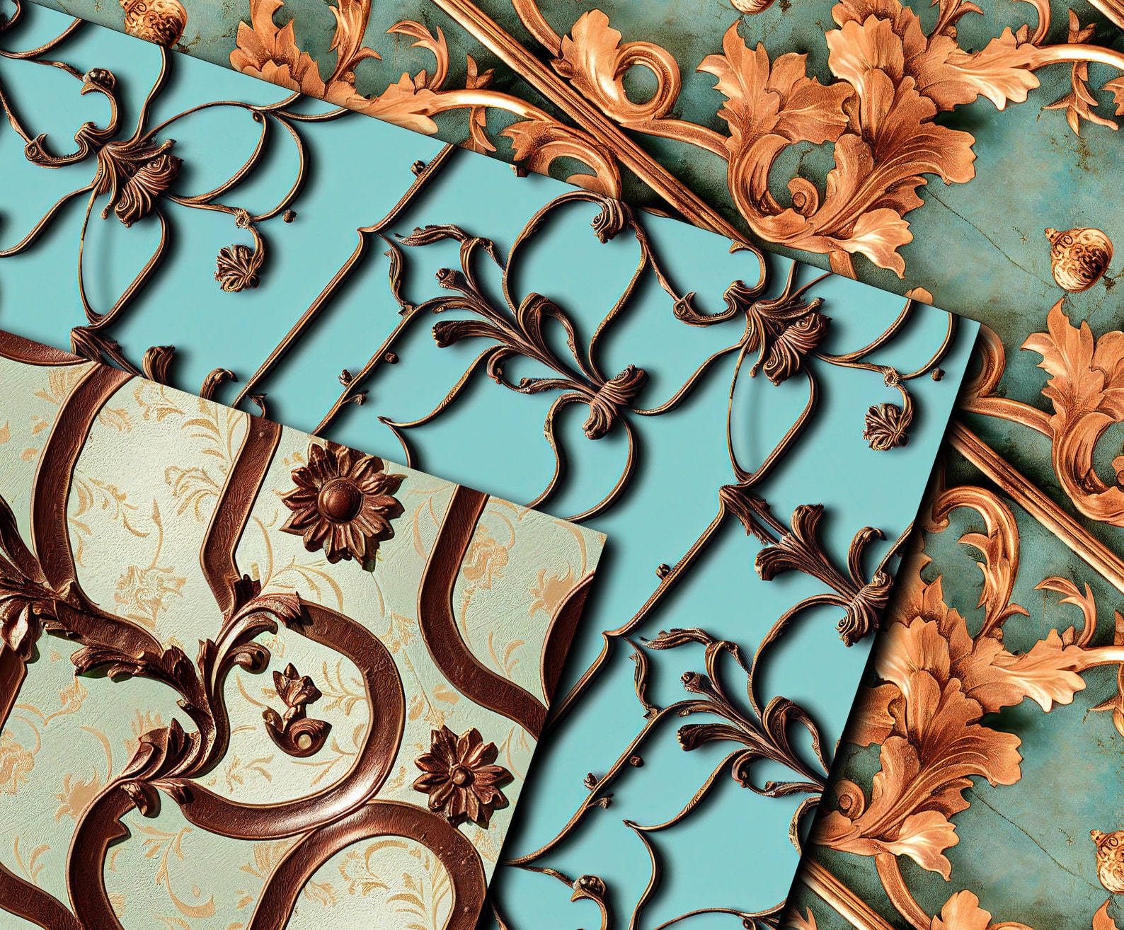 Distressed Patina Digital Paper Seamless Antique Copper - Etsy