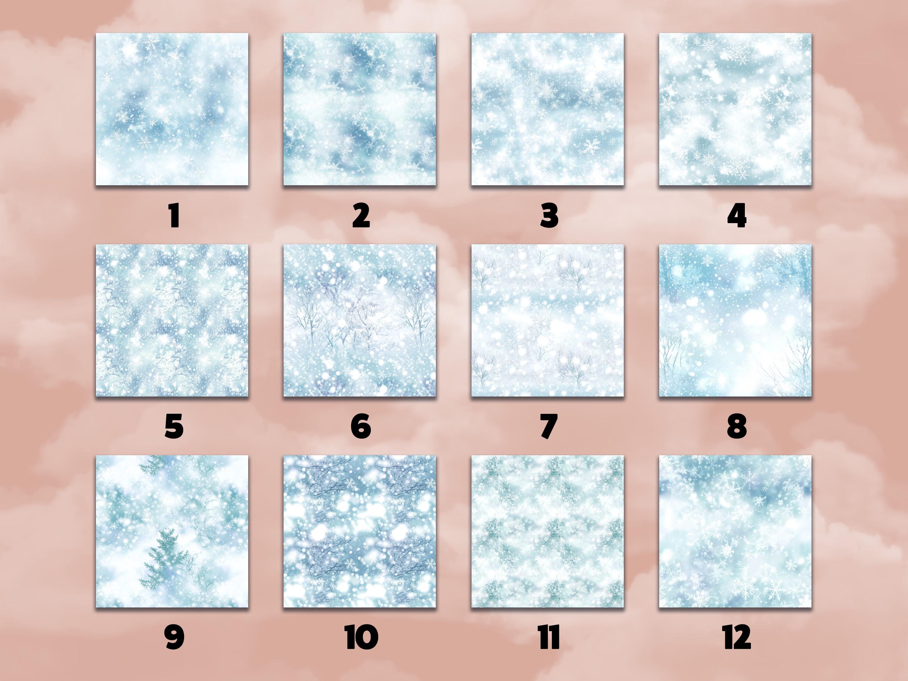 Winter Wonderland Digital Paper: Snowflake Snow Background (digital ...