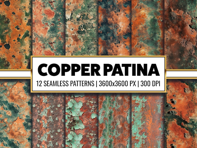 Copper Patina Texture: Grunge Scrapbook Paper (PNG Digital Download) - Etsy