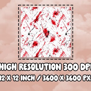 Blood Splatter Digital Paper Red Splatter Seamless Pattern Crime Scene ...