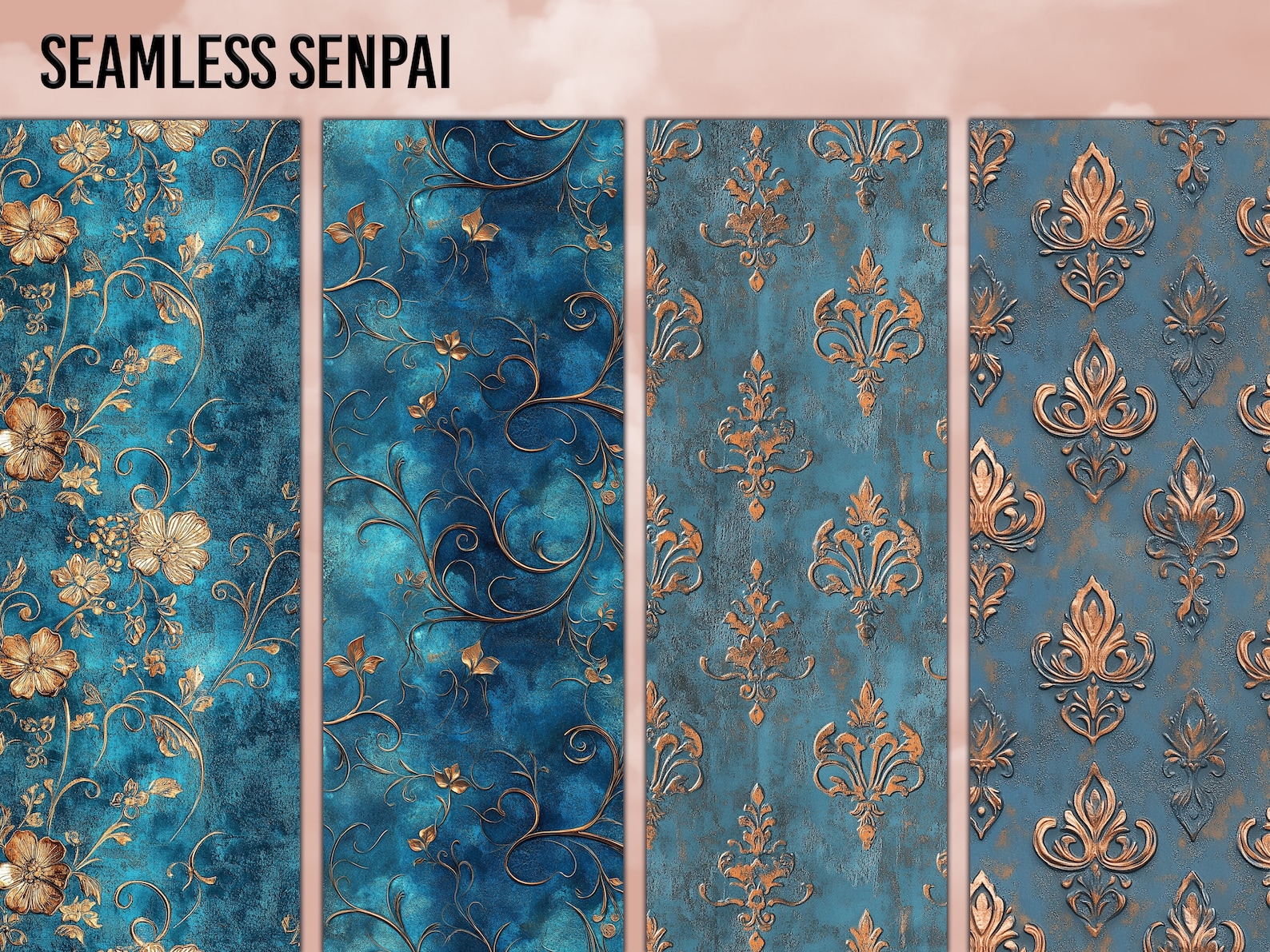 Copper Patina Wallpaper Printable Paper Aged Copper Seamless Pattern ...