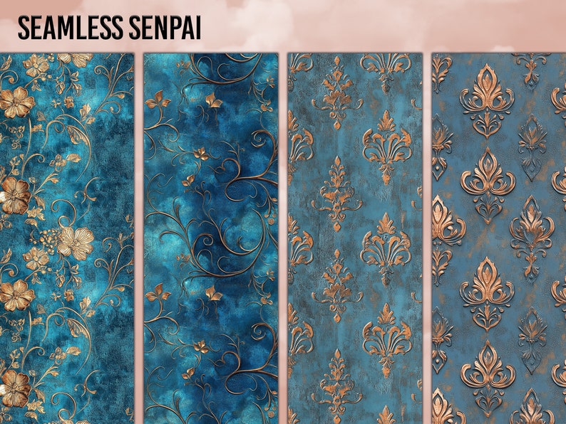 Copper Patina Wallpaper Printable Paper Aged Copper Seamless Pattern ...