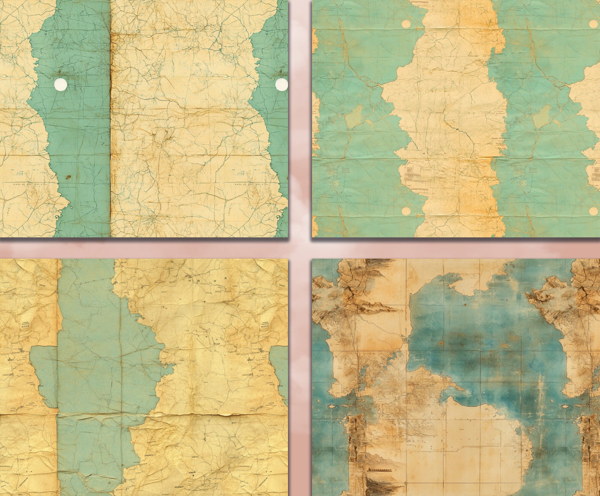 Old Vintage Map Digital Paper Antique Map Seamless Pattern Abstract ...