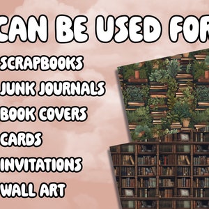 Library Books Digital Paper, Texture Backgrounds Printable Scrapbook ...