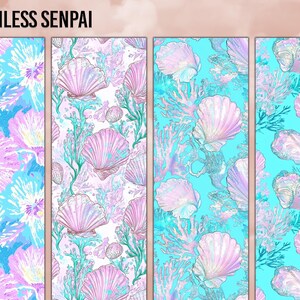 Mermaid Digital Paper: Sea Seamless Patterns (digital Download) - Etsy