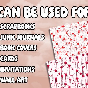 Blood Splatter Digital Paper Red Splatter Seamless Pattern Crime Scene ...