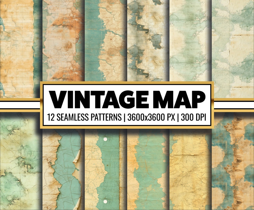 Old Vintage Map Digital Paper Antique Map Seamless Pattern Abstract ...