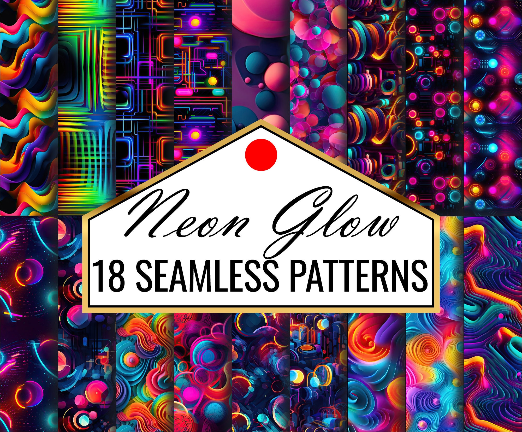 Glow Digital Paper, Neon Background, Cyberpunk Paper Pack, for ...