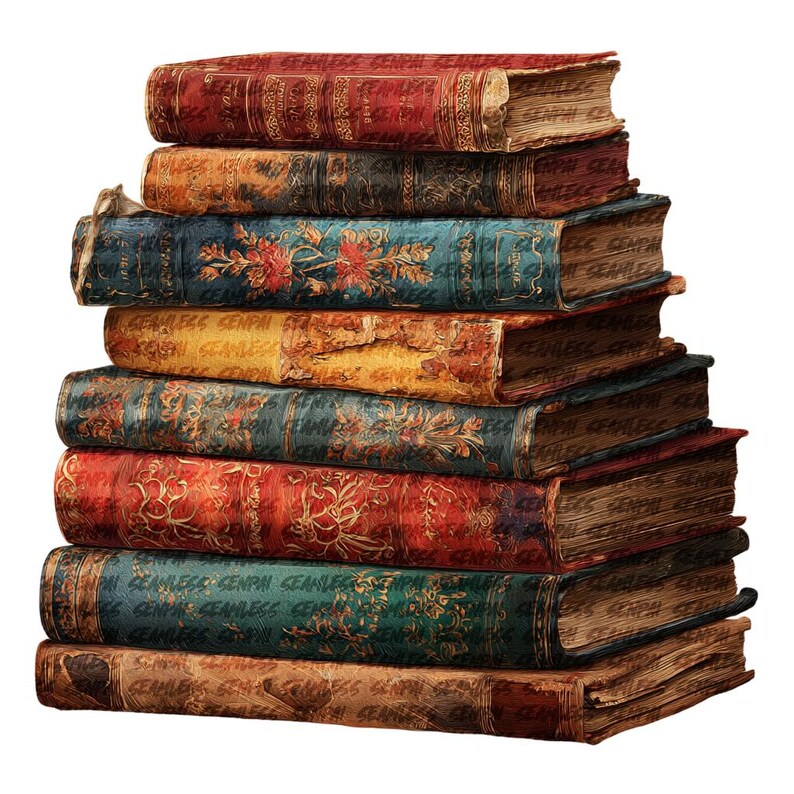 Magic Book Stack Clipart Antique Grimoire Spell Book Bundle PNG Digital Download - Etsy