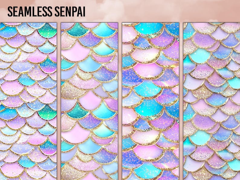 Mermaid Scales Digital Paper Mermaid Seamless Pattern Pastel Summer ...