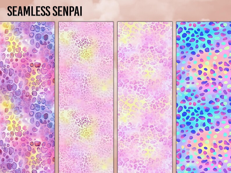Rainbow Leopard Digital Paper Iridescent Cheetah Skin Seamless Pattern ...