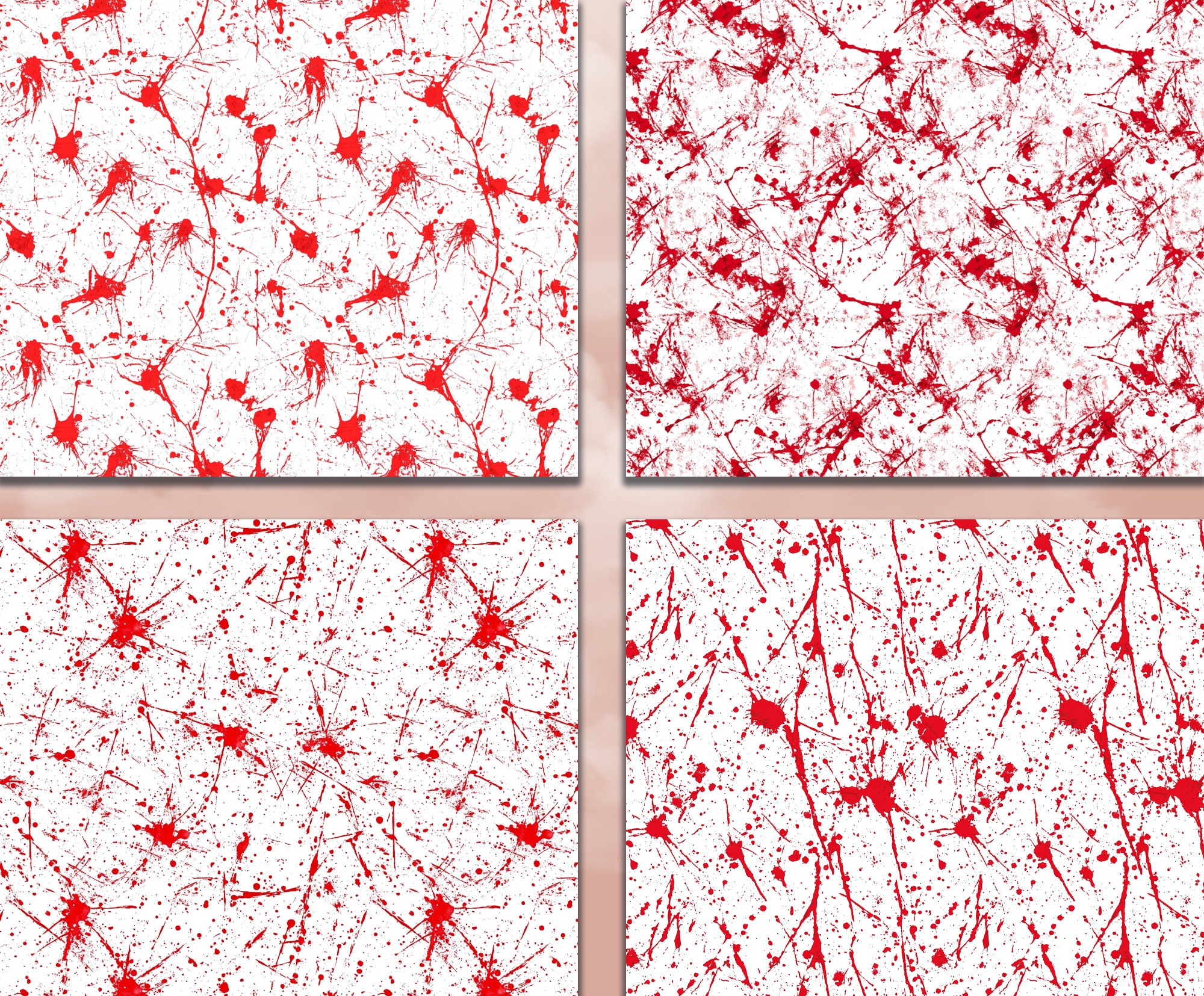 Blood Splatter Digital Paper Red Splatter Seamless Pattern Crime Scene ...