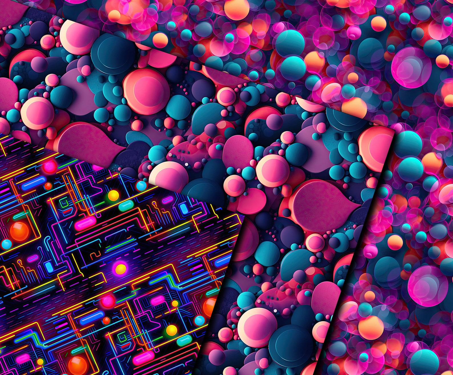 Glow Digital Paper, Neon Background, Cyberpunk Paper Pack, for ...