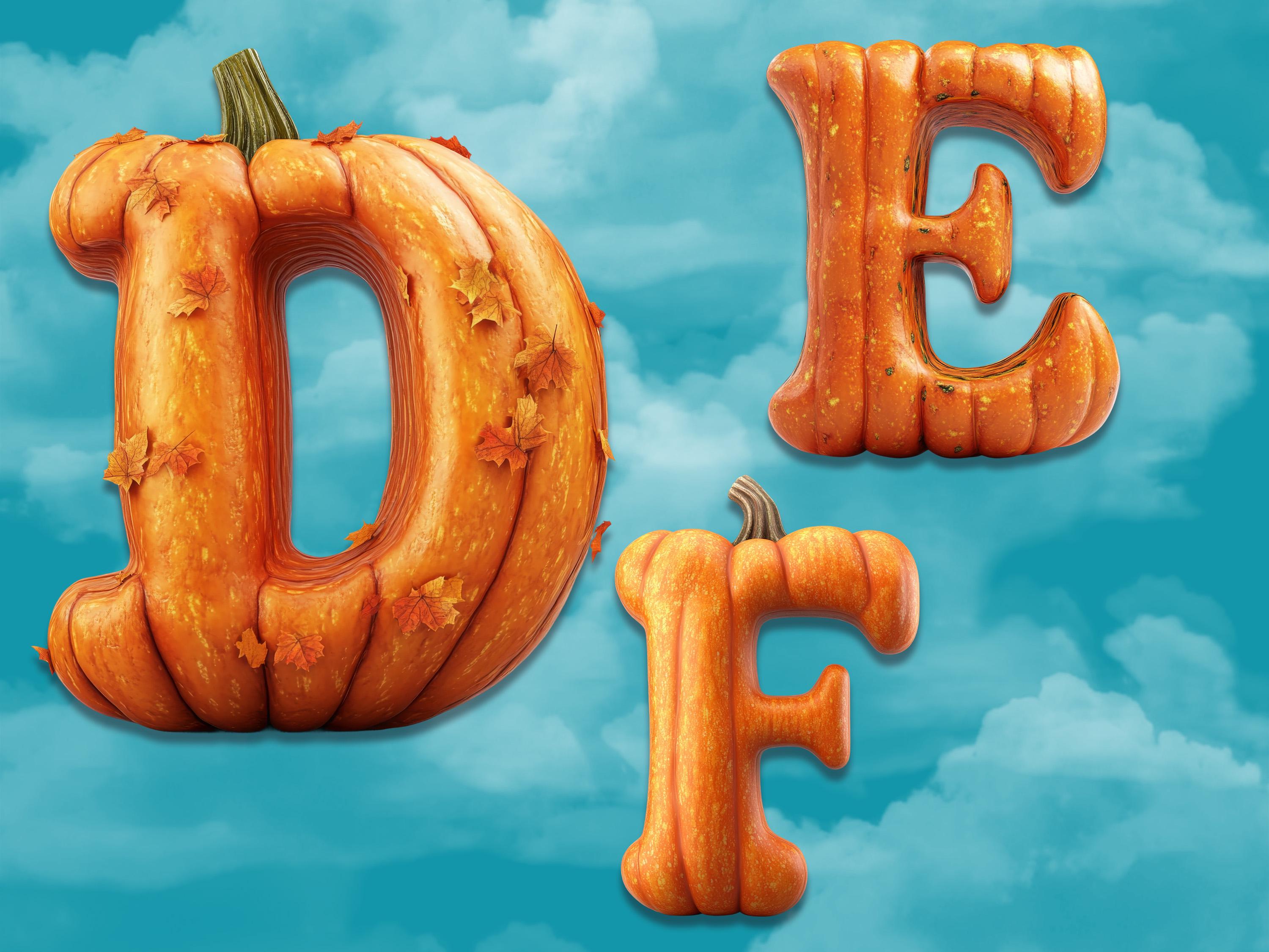 Pumpkin Alphabet Clipart: Halloween Letters, Paper Craft (digital ...