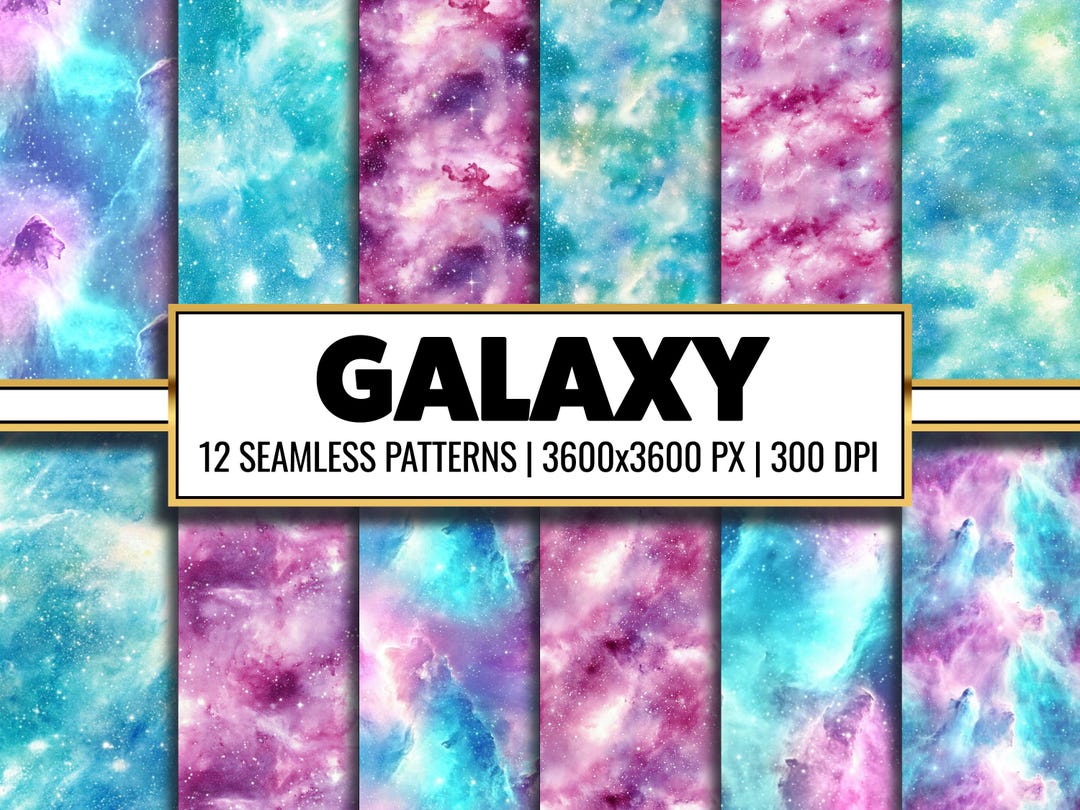 Watercolor Galaxy Digital Paper: Seamless Nebula Patterns (digital ...