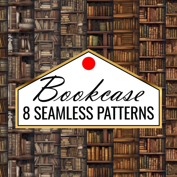 Bookshelf Wallpaper - Etsy