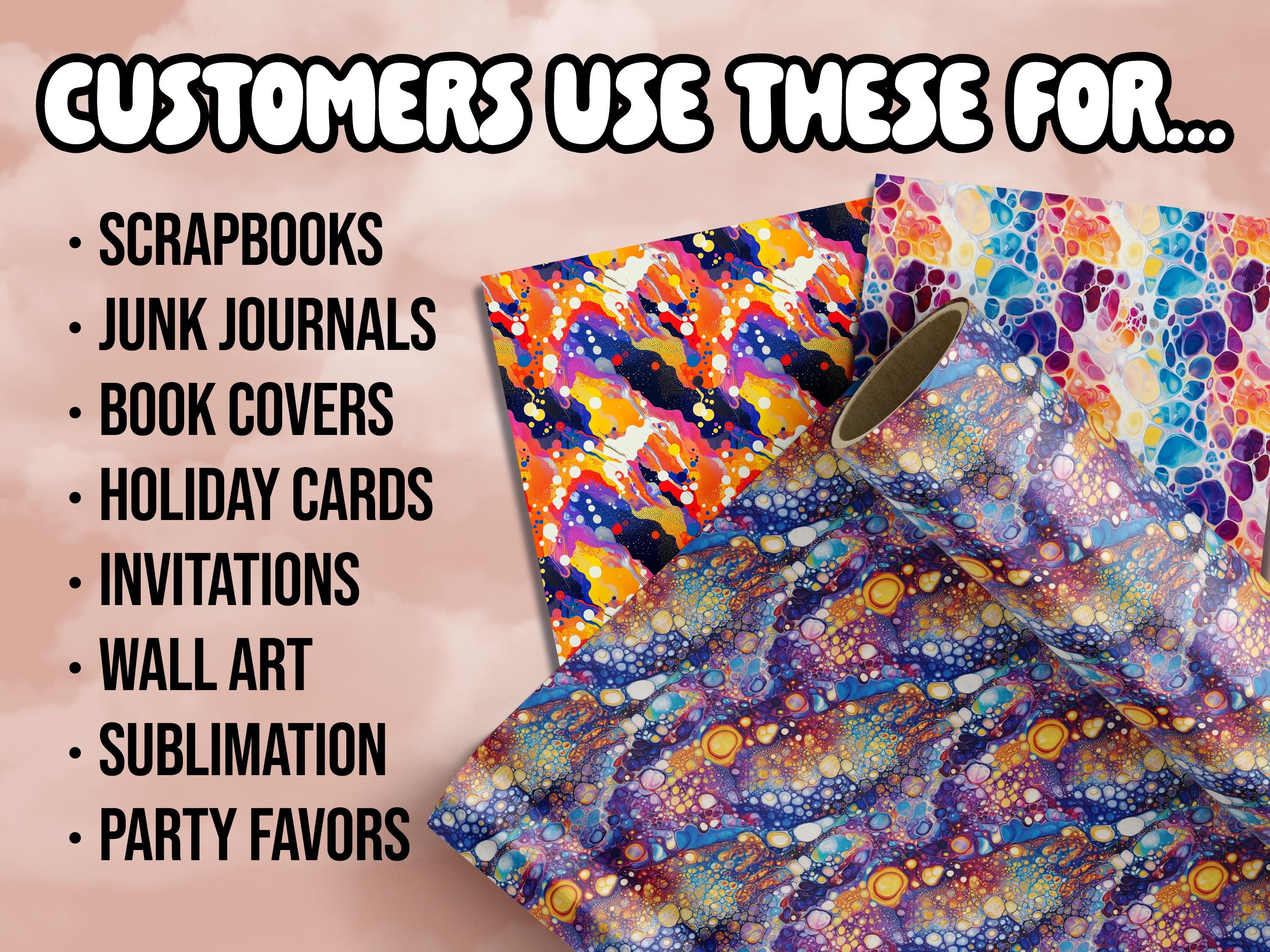 Abstract Paint Digital Paper: Rainbow Brush Stroke Seamless Patterns ...