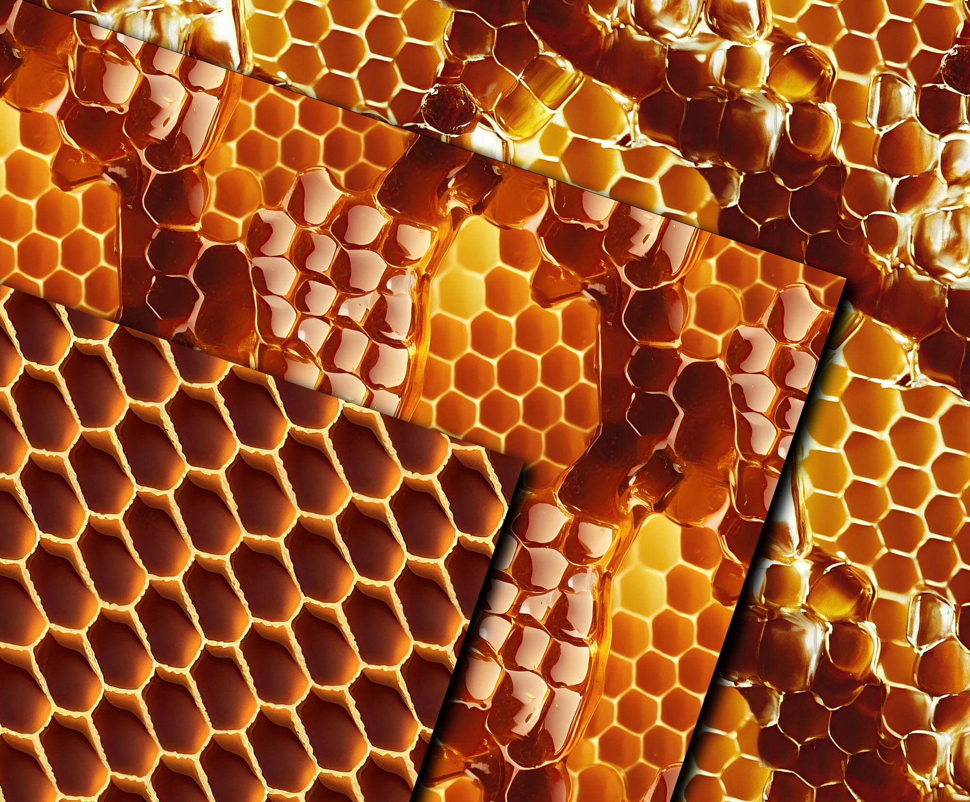 Honey Comb Digital Paper Bee Seamless Pattern Bumble Bee Background ...