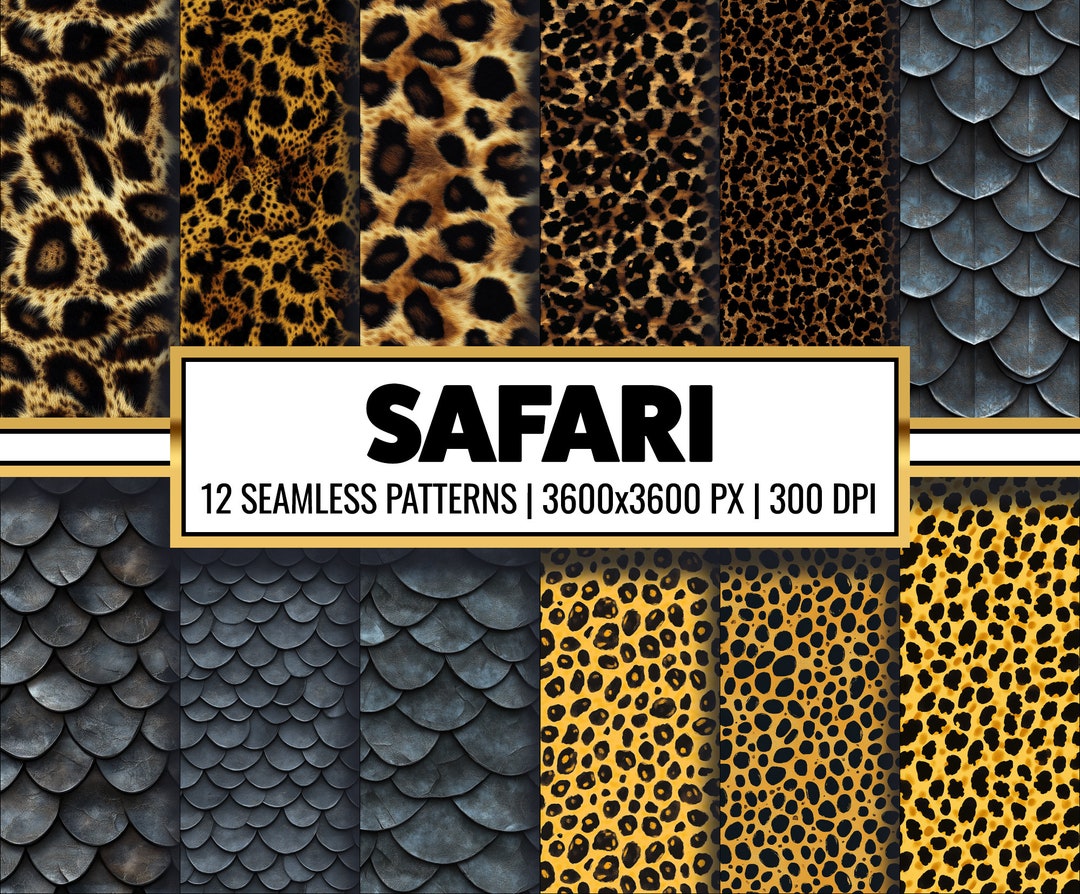 Leopard Animal Print Digital Paper: Safari Seamless Pattern (digital ...