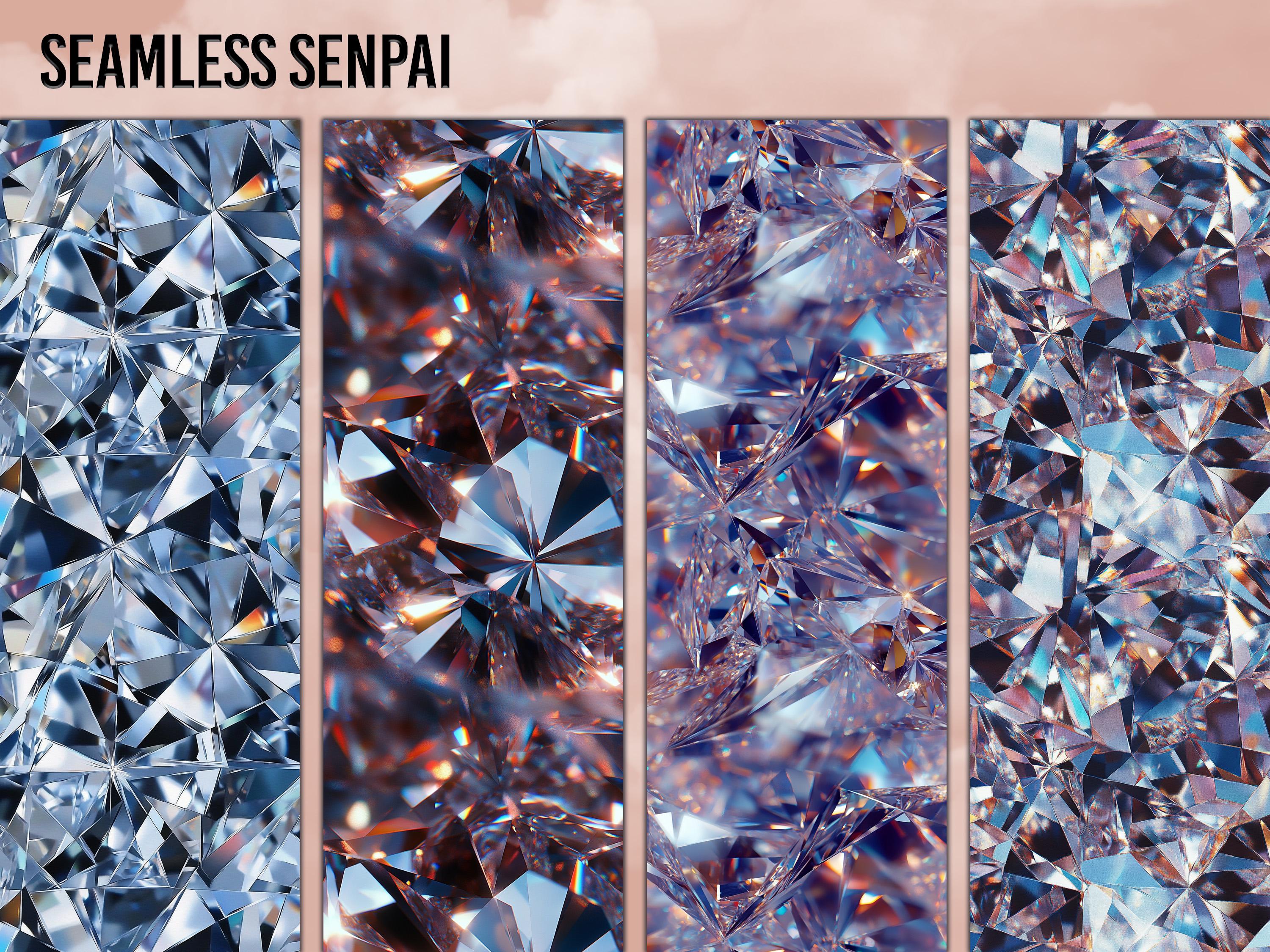 Diamond Texture Digital Paper Crystal Diamond Seamless Pattern Glam ...