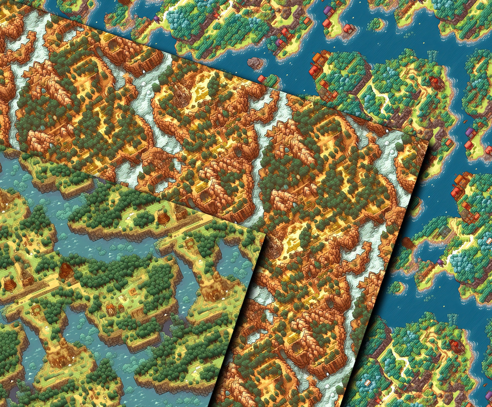 Pixel Map Digital Paper Pack Video Game Seamless Pattern Pixel Art ...