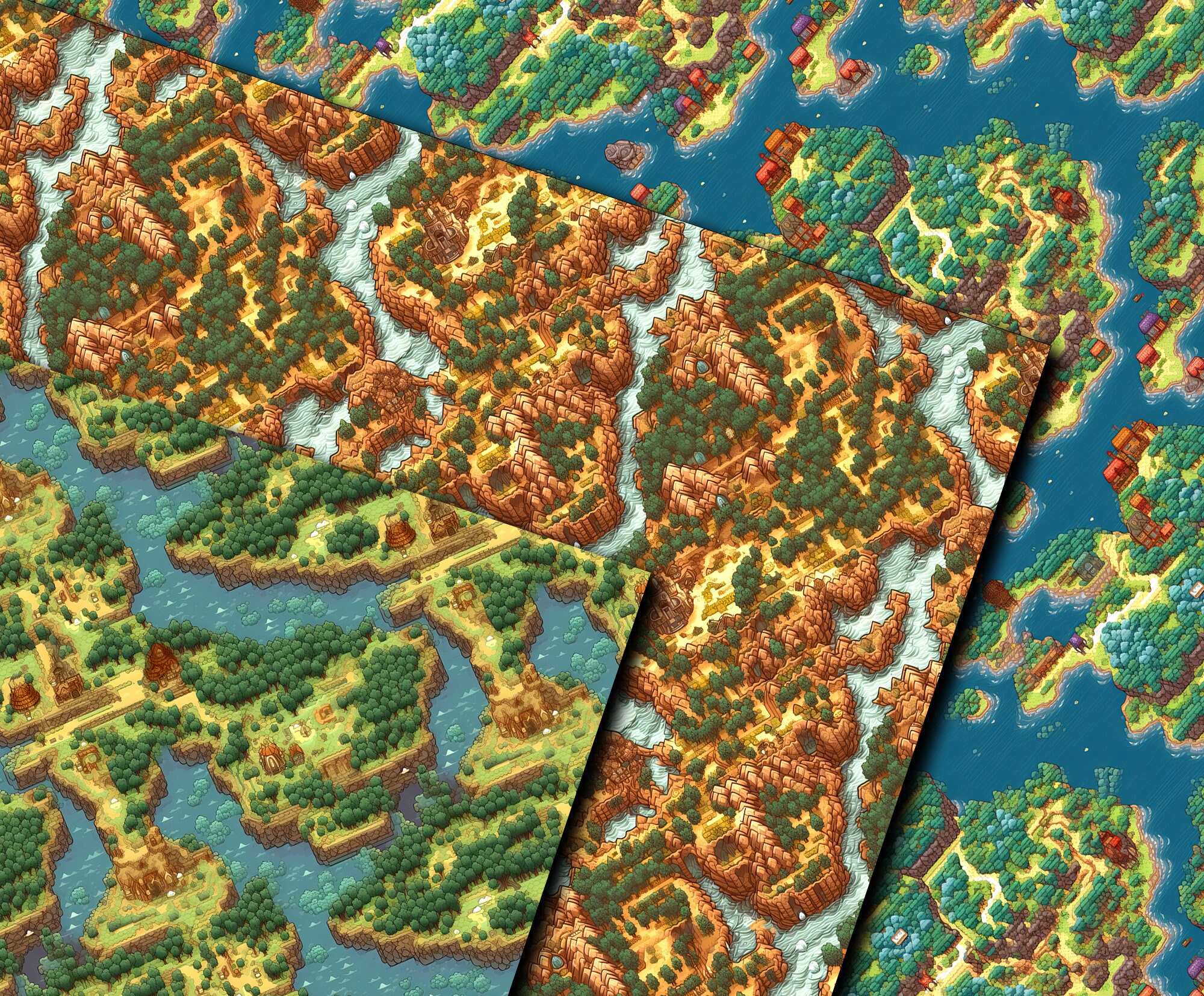 Pixel Map Video Game Seamless Pattern Repeating Design File, Digital ...