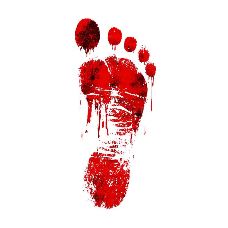 Watercolor Blood Hand Print Clipart Crime Scene Decor Watercolor Horror ...