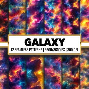 Galaxy Digital Paper: Nebula Space Seamless Pattern (digital Download ...