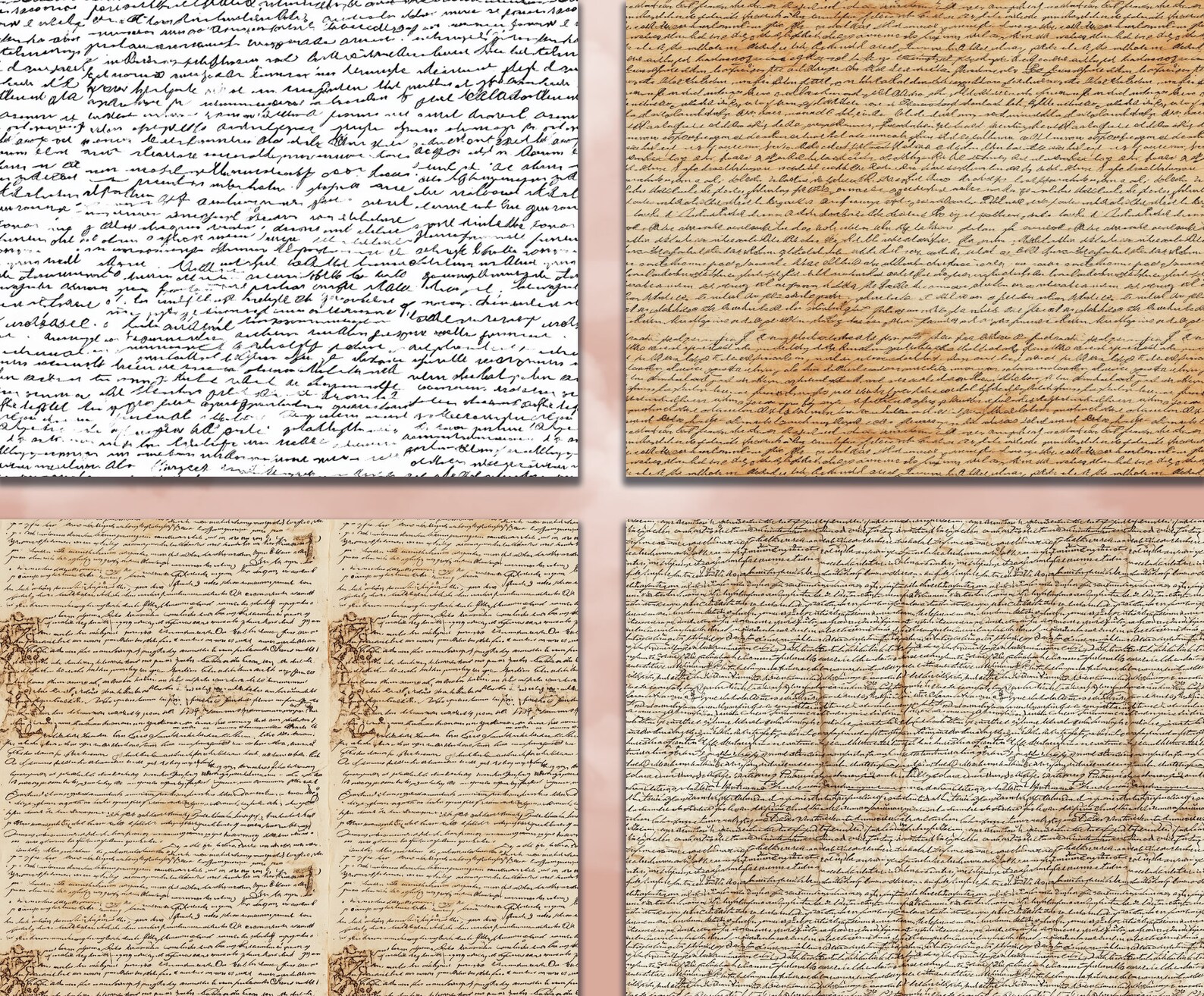 Vintage Handwriting Digital Paper Script Writing Seamless Pattern Old ...