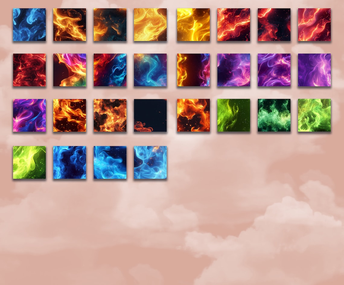 Colorful Neon Fire Digital Paper Fire Background Rainbow Fire Texture ...