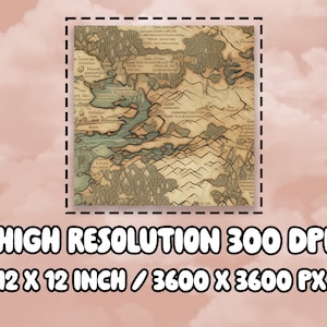 Fantasy Maps Digital Paper, Vintage Maps, World Map Scrapbook Paper ...