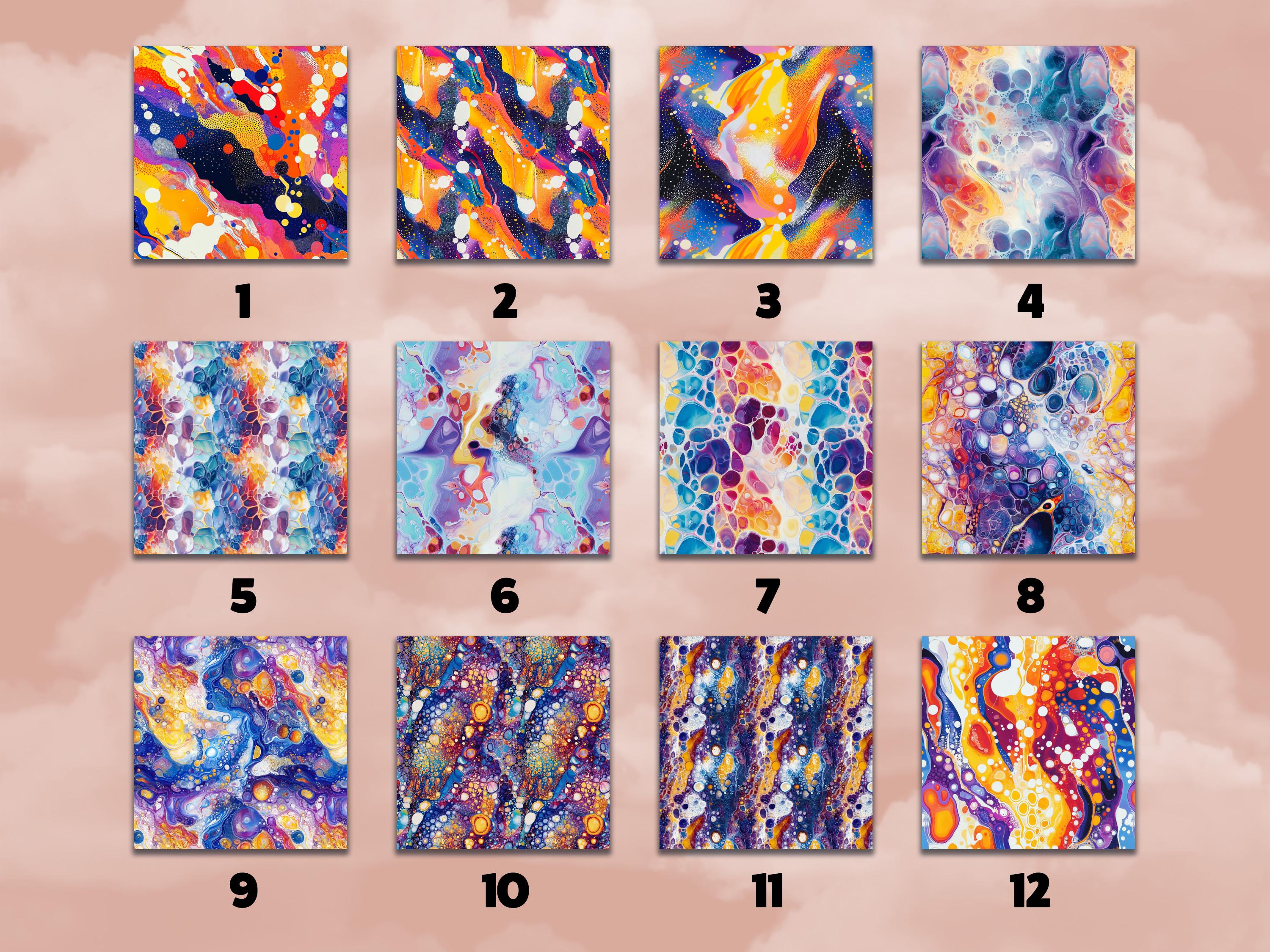 Abstract Paint Digital Paper: Rainbow Brush Stroke Seamless Patterns ...