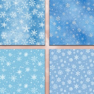 Winter Snowflake Digital Paper White Snow Seamless Pattern Christmas ...