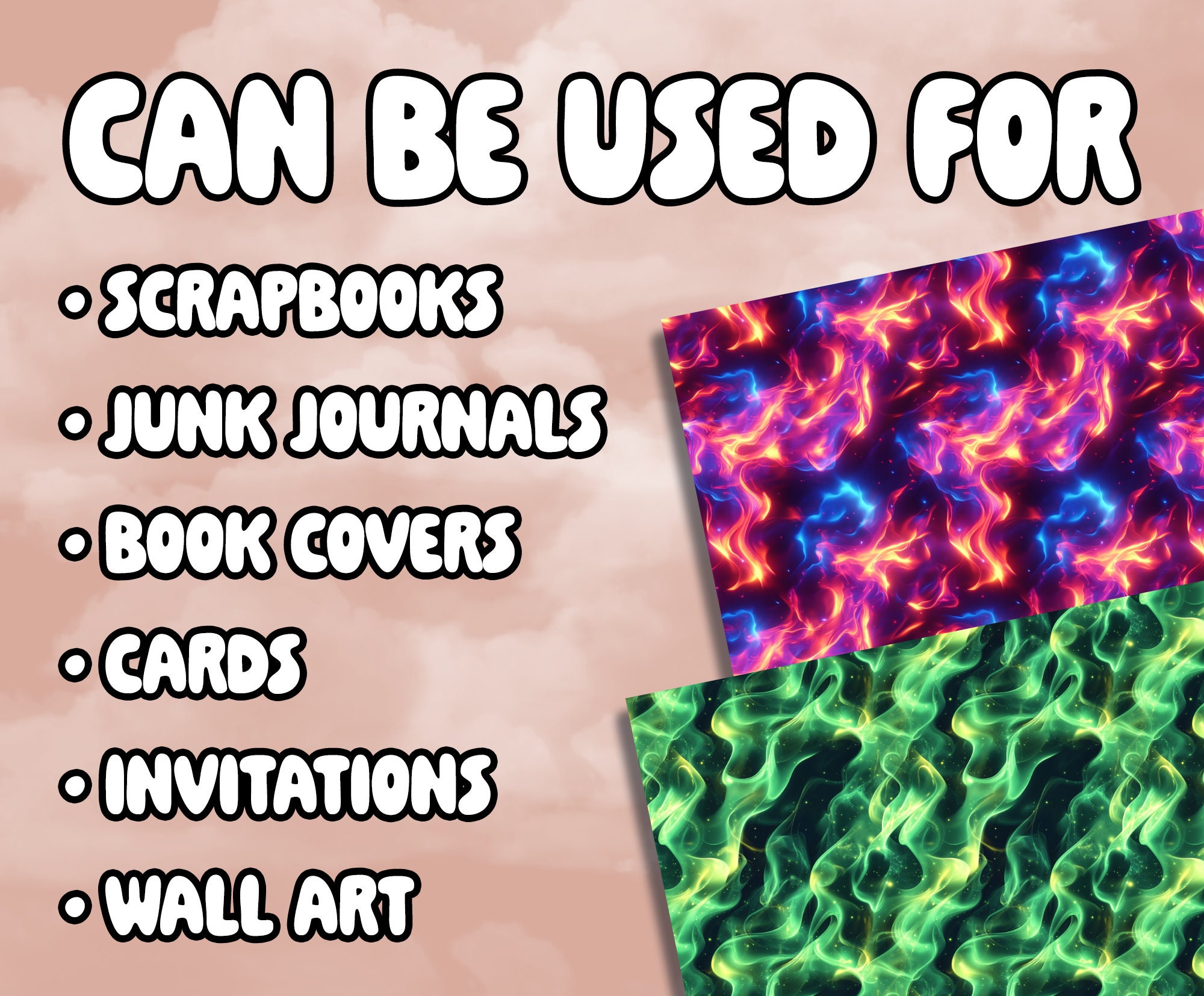 Neon Fire Digital Paper: Rainbow Flame Texture Pack (PNG) - Etsy